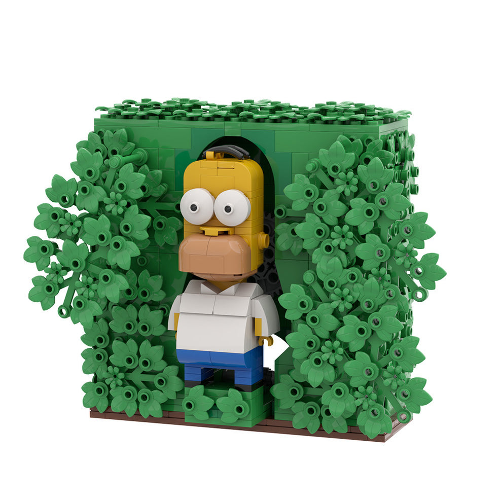 Homer Disappearing in Bushes Building Kit | The Simpsons | LEGO Compat