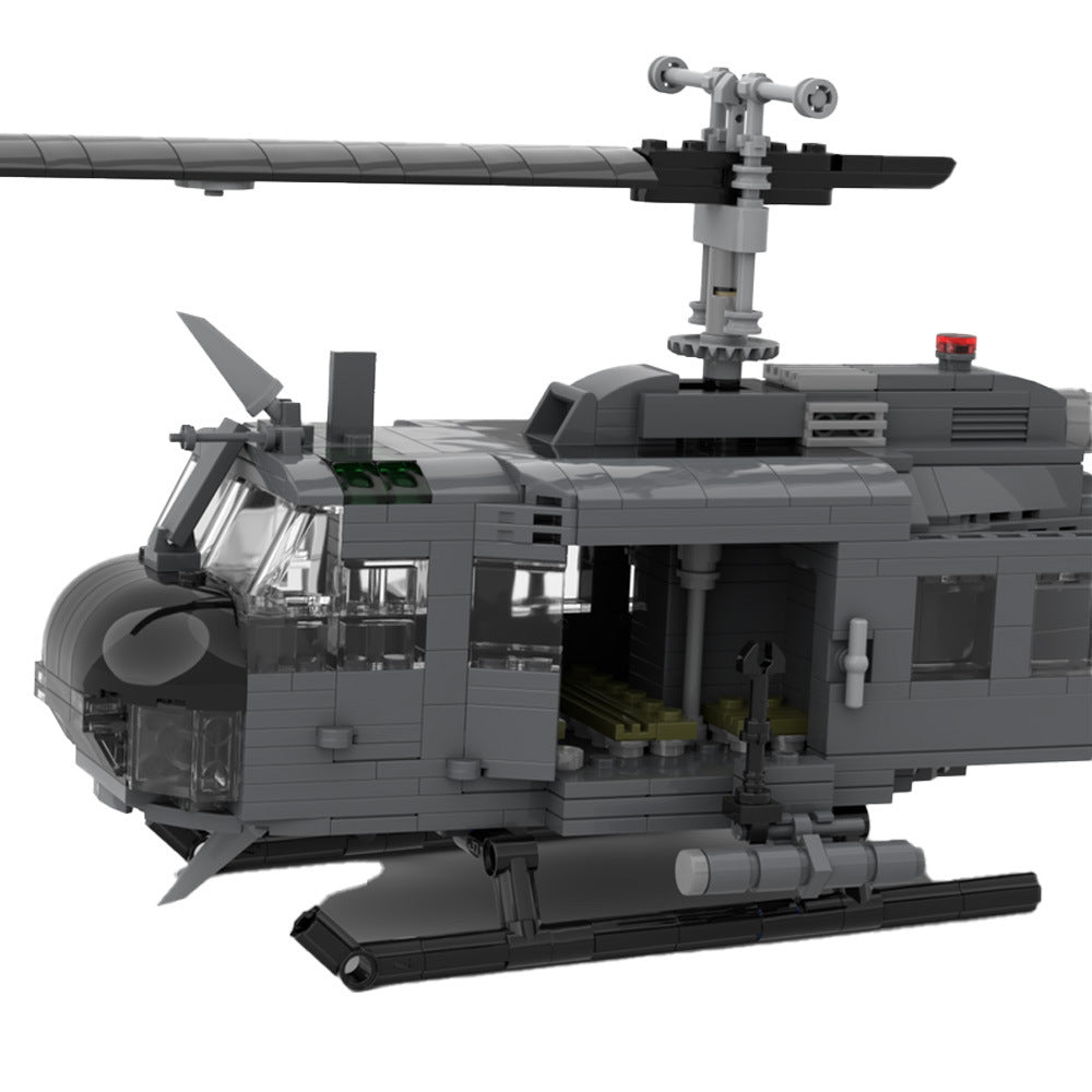 UH-1H Iroquois "Huey" Helicopter Building Kit | LEGO-Compatible MOC